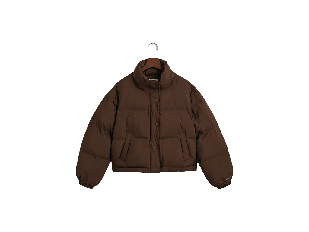 GAP Gant Normal Cropped Oversized Down Puffer Jacket - 274 Rich Brown